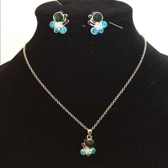 Accessories | Multi Colored Gem Necklace And Earrings Set | Poshmark